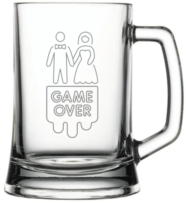 Dekorant svatby Pivní půllitr pro ženicha GAME OVER