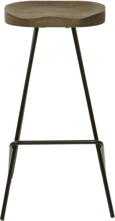 Černá/v přírodní barvě barová stolička z jilmového dřeva (výška sedáku 78 cm) District – Premier Housewares