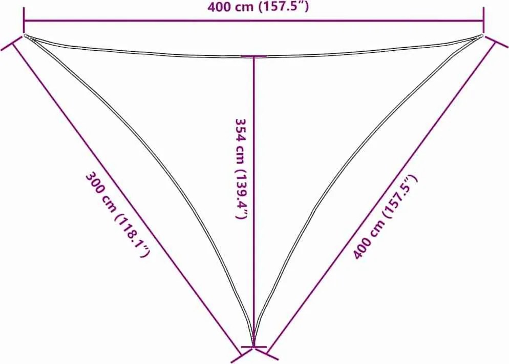 vidaXL Stínicí plachta oxfordská látka trojúhelníková 3x4x4 m [135119] Barva: Červená