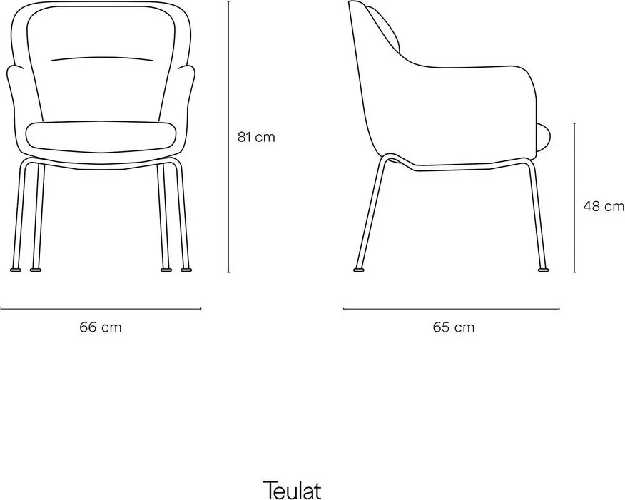 Zelené čalouněné jídelní křeslo s područkami Sadira – Teulat