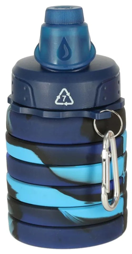 Creative Corner Láhev na vodu silikonová skládací láhev s rukojetí sportovní 500ml modrá