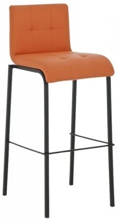 Barová židle Sarah s černou podnoží - SET 2 ks, oranžová