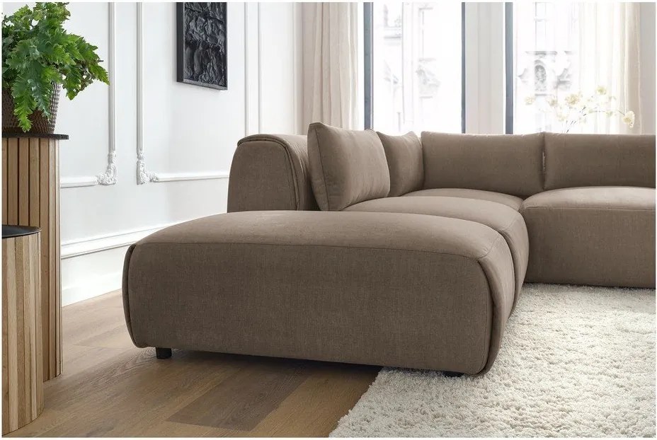 Taupe sametová modulární rohová pohovka Jeanne – Bobochic Paris