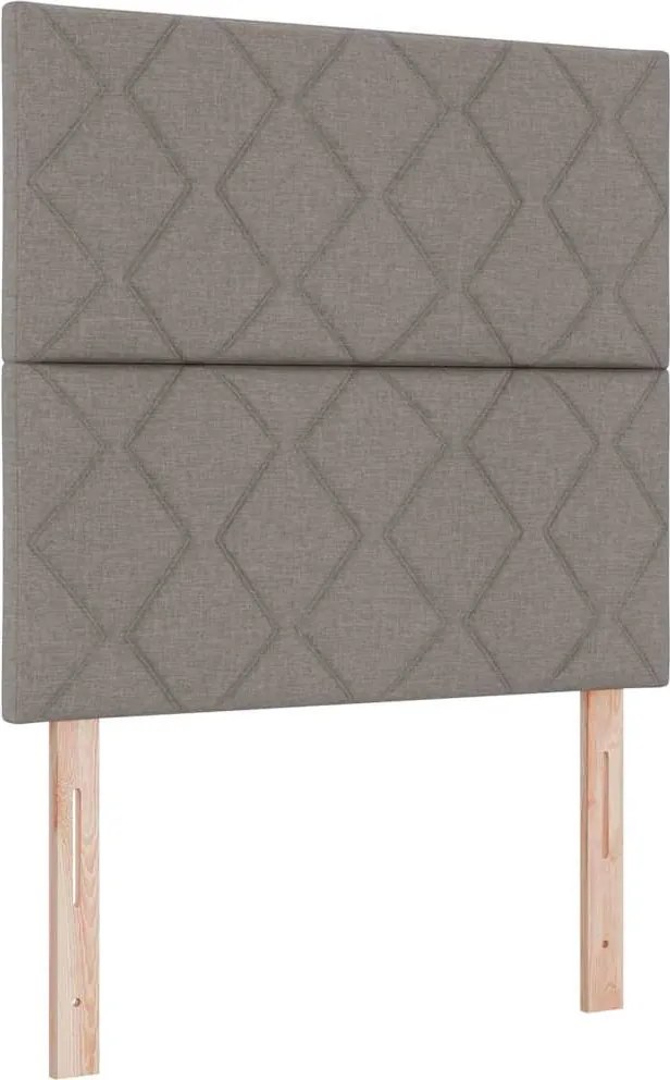 Postel s boxspringem s čelo Taupe 100 x 200 cm textil 3339676