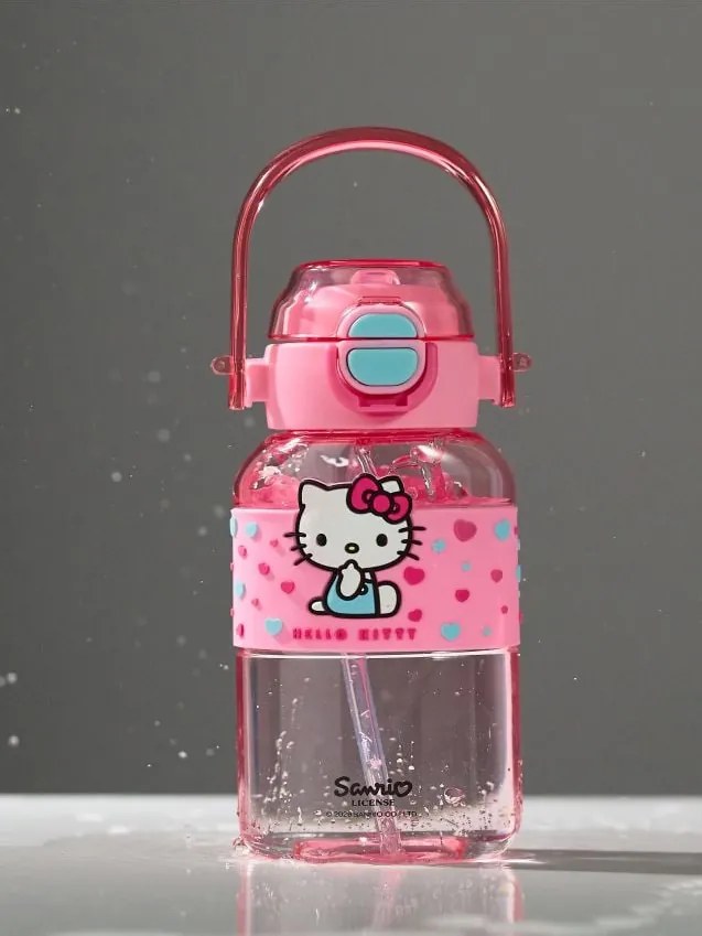 Sinsay - Láhev na pití s držadlem a brčkem Hello Kitty - vícebarevná