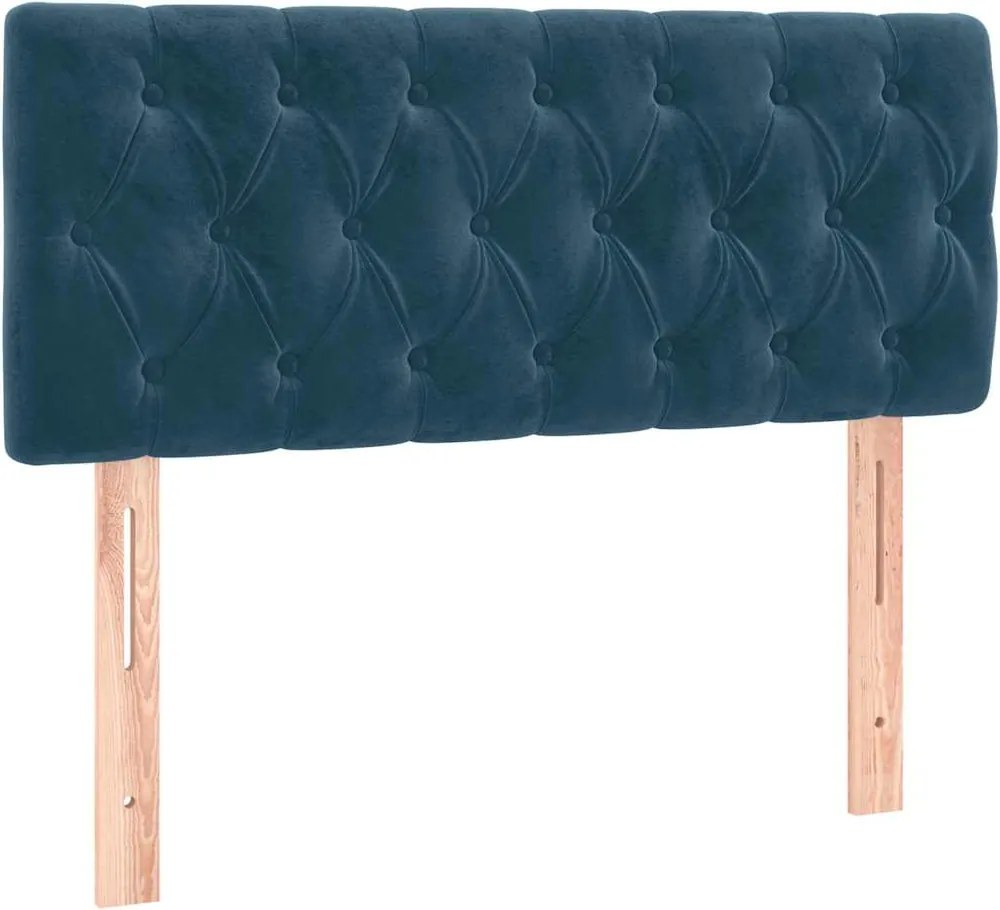 Box spring postel s matrací tmavě modrá 200x200 cm samet 3132583