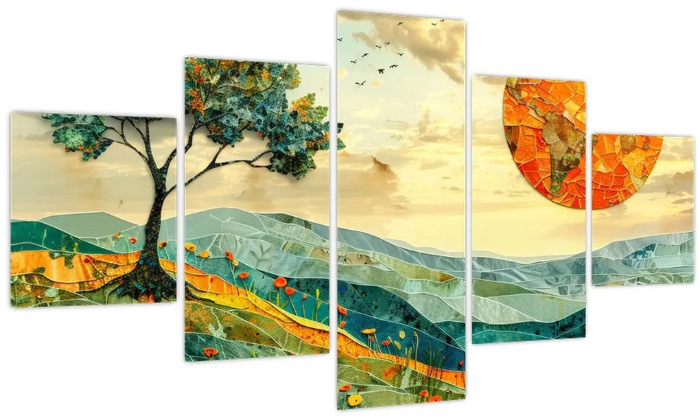 Obraz - Ilustrace krajiny (125x70 cm)
