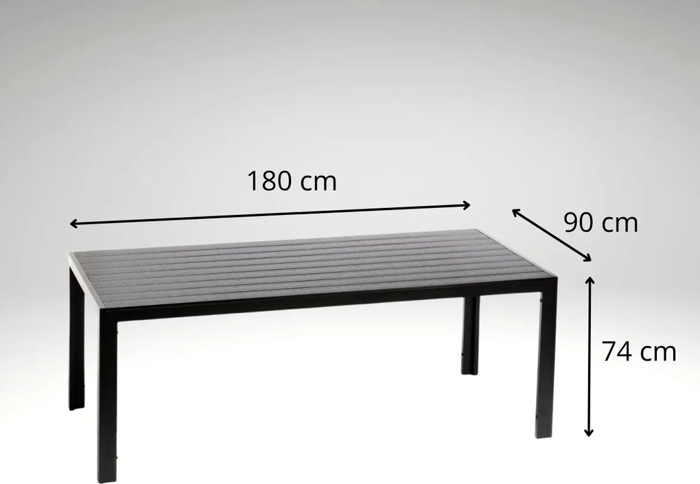 Vikio Venkovní zahradní set 180x90 pro 8 osob DK305 antracit