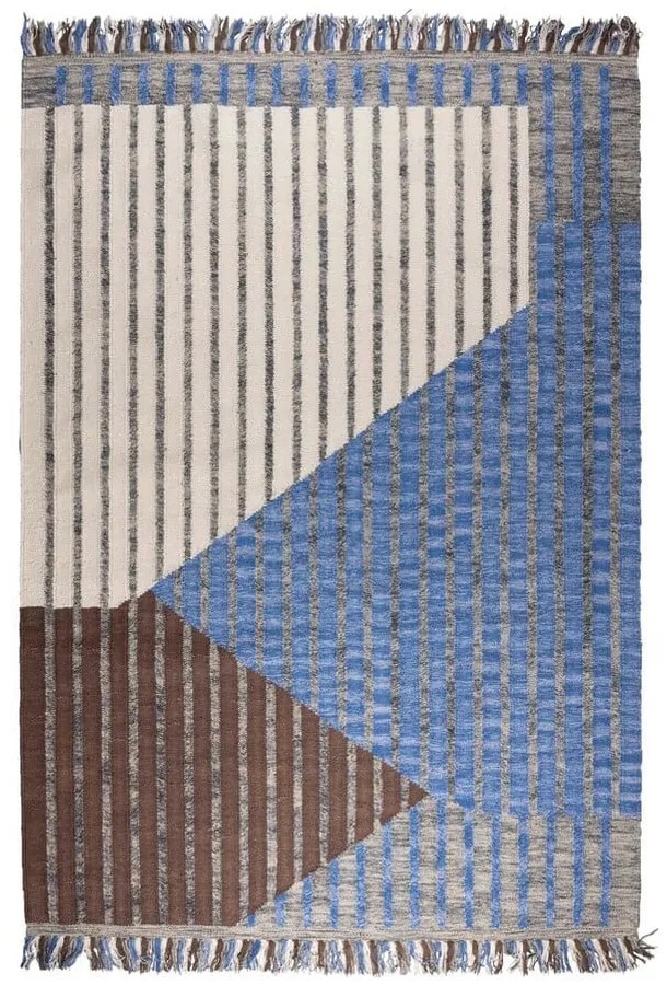 Modrý/hnědý bavlněný koberec 160x230 cm Hampton – Dutchbone