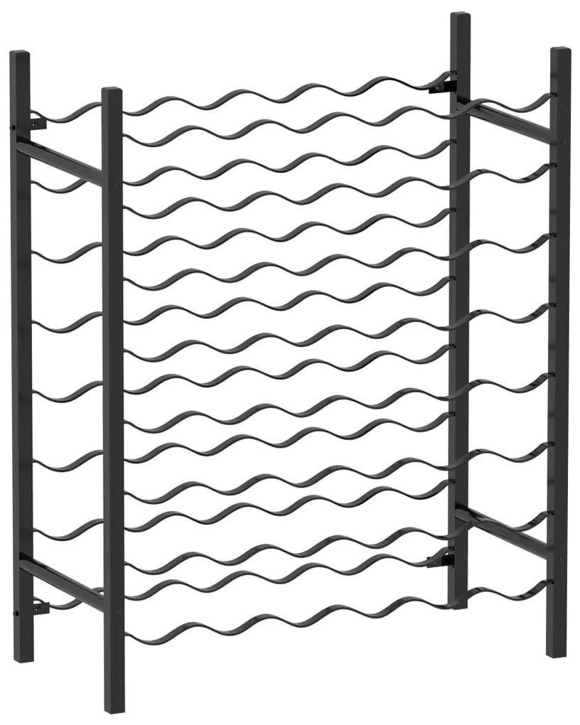 vidaXL Marketos Stojan na víno na 48 lahví černý kov