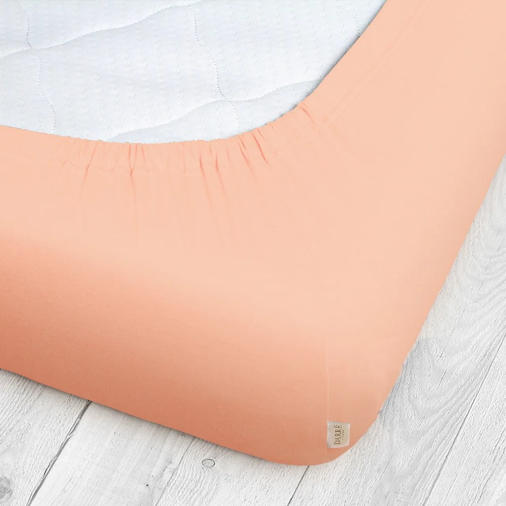 Jersey prostěradlo meruňkové na výšku matrace do 20 cm Velikost: 220 x 200