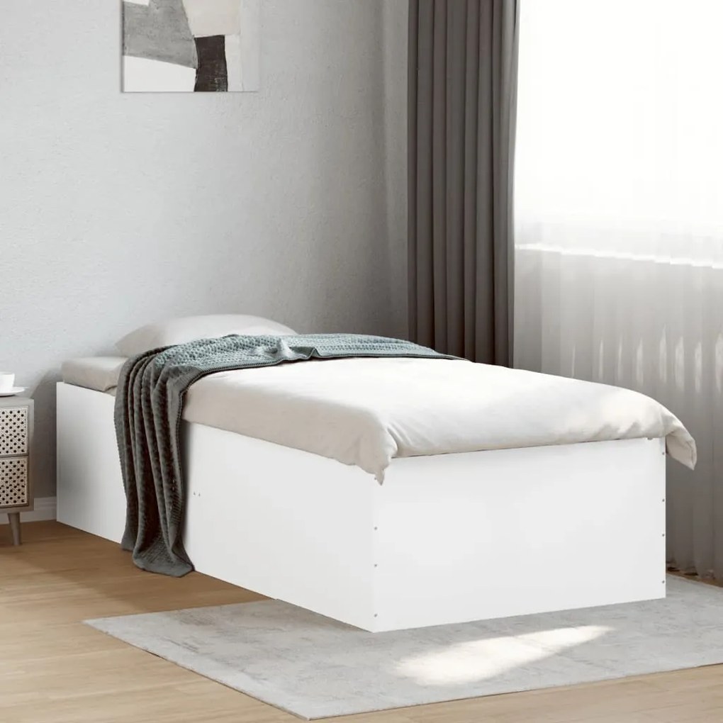 Rám postele bílý 75 x 190 cm kompozitní dřevo 3280979