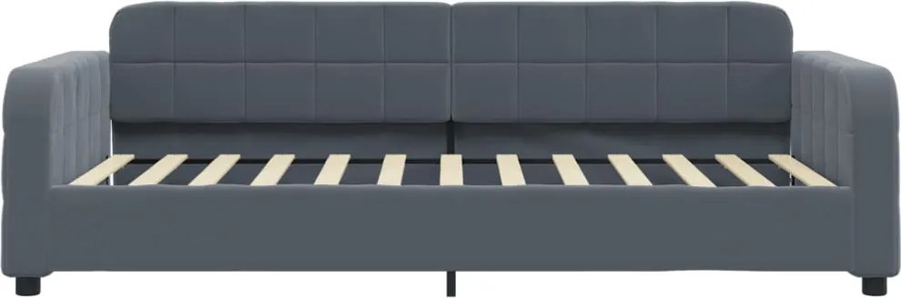 Válenda s přistýlkou a zásuvkami tmavě šedá 90 x 200 cm samet 3196978