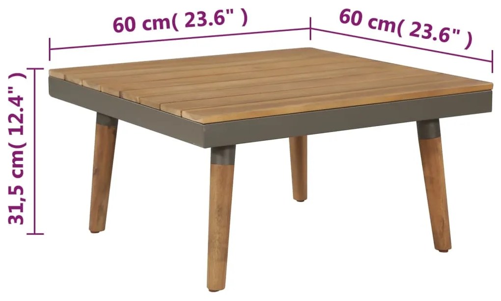 vidaXL Marketos 4dílná zahradní sedací souprava s poduškami akácie masiv hnědá