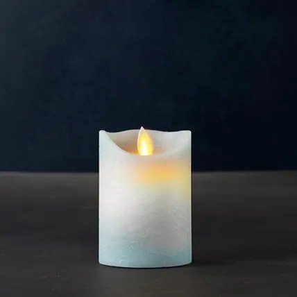 Vosková LED svíčka exclusive, 10 cm, modrá