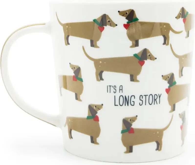Porcelánový hrnek It’s a long story, 400 ml – hrnek s jezevčíky pro pejskaře
