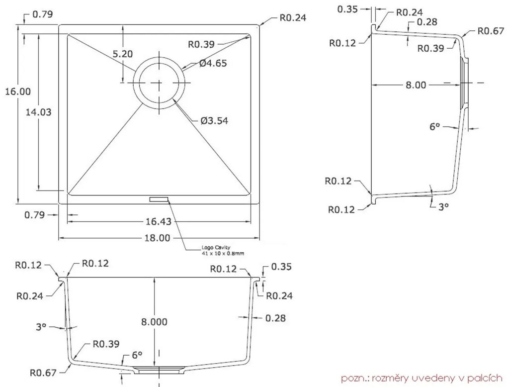 Granitový dřez Sinks FRAME 457 Pureblack