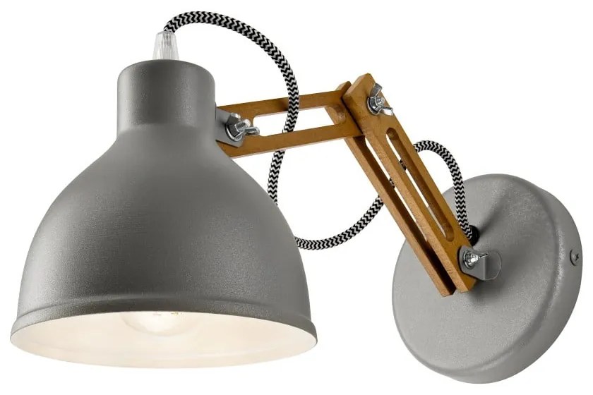 Šedá nástěnná lampa LAMKUR Marcello