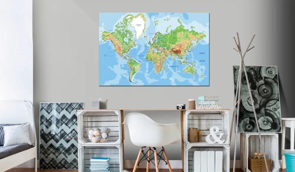 Korková nástěnka - Geografie světa 120x80