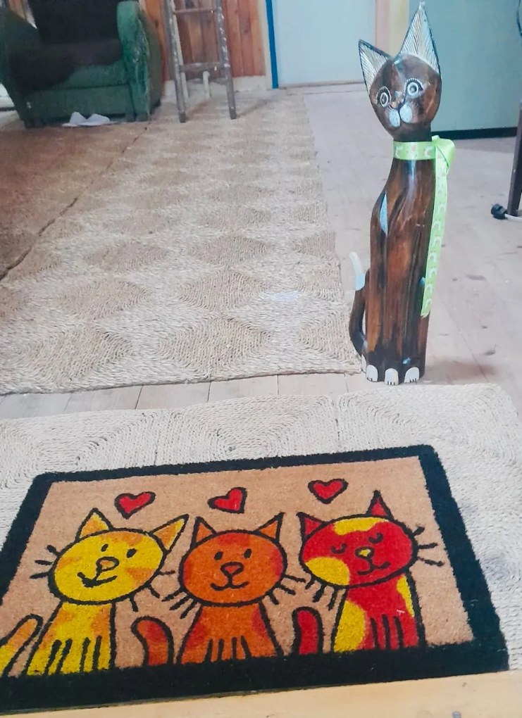Trade Concept, Rohožka Kokos Tři kočky - na ven i na doma, 40x60, vícebarevná, chodba / předsíň