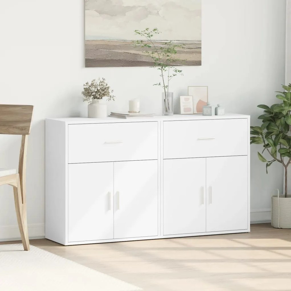 Příborníky 2 ks bílé 60 x 31 x 70 cm kompozitní dřevo 3276546
