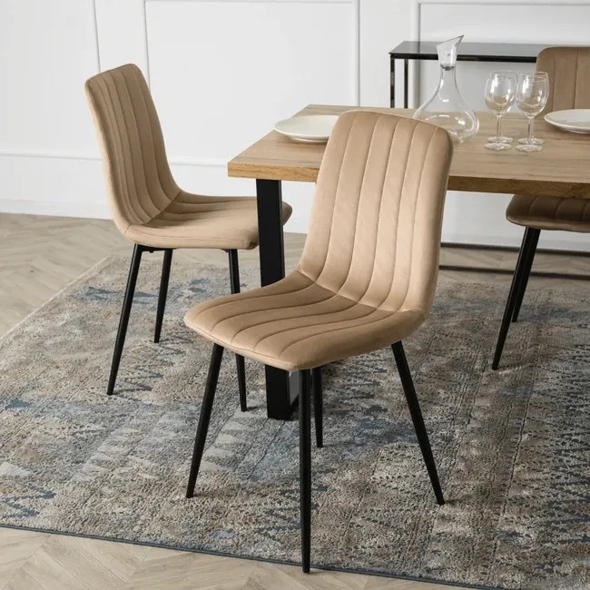 Stylová jídelní židle Arlen béžová velur