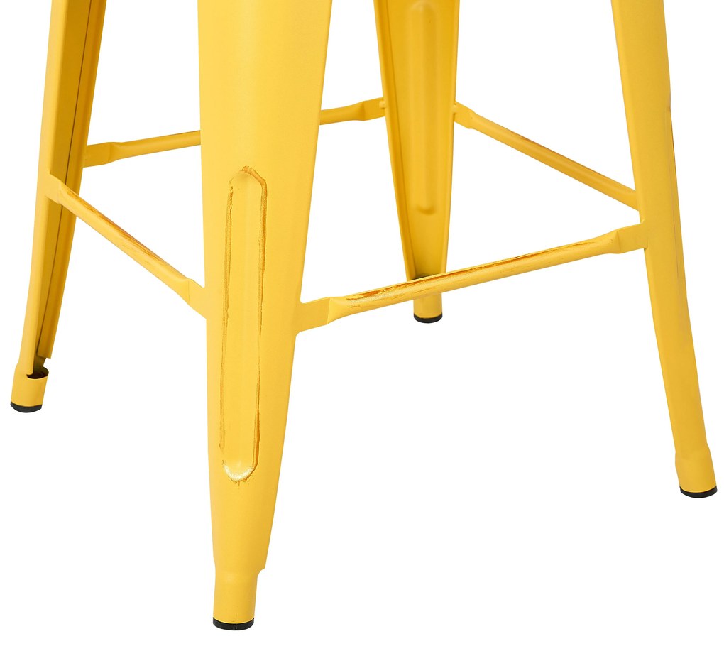 Sada 2 ocelových barových stoliček 60 cm žluté/zlaté CABRILLO Beliani