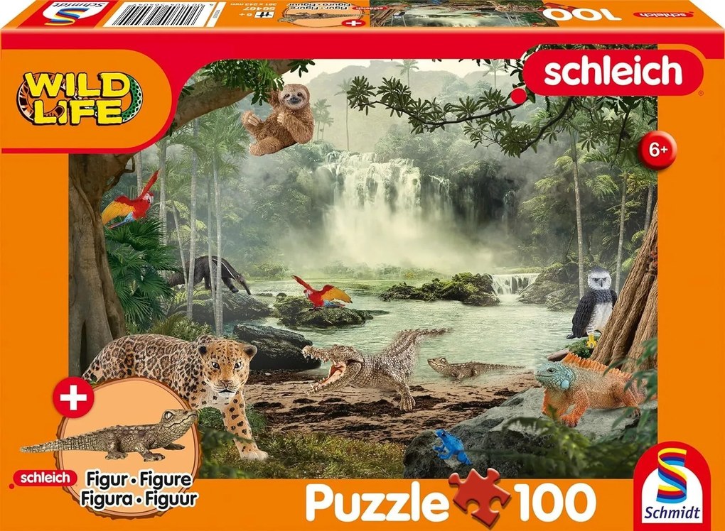 Schmidt schleich wild life: v deštném pralese 100 dílků + figurka schleich