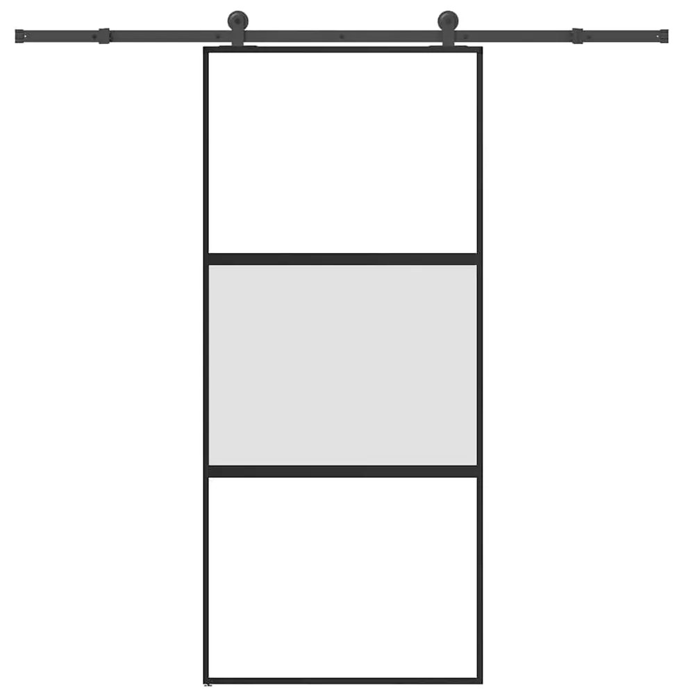 Posuvné dveře s kováním 90x205 cm tvrzeného sklo a hliník