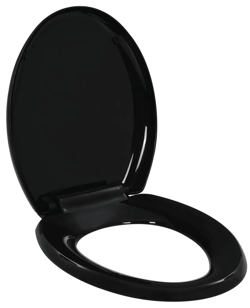 145016 vidaXL Toaletní sedátko pomalé sklápění rychloupínací černé