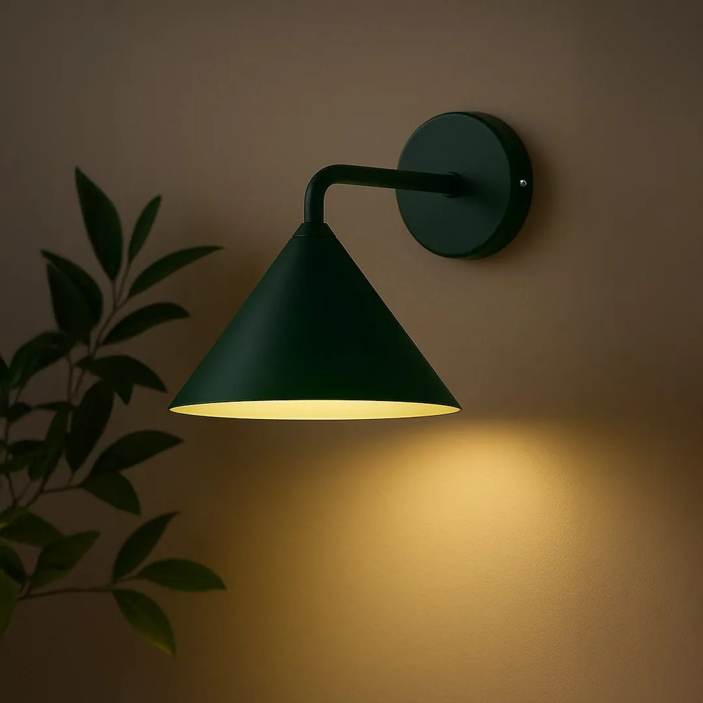 Nástěnné svítidlo Capital, 1x zelené kovové stínítko, (fi 21cm), gr