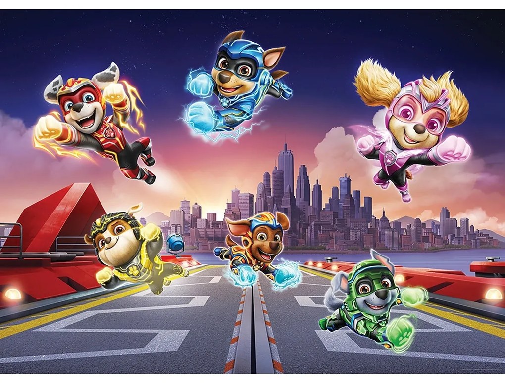 Dětská fototapeta Paw Patrol Mighty Pups 252 x 182 cm, 4 díly