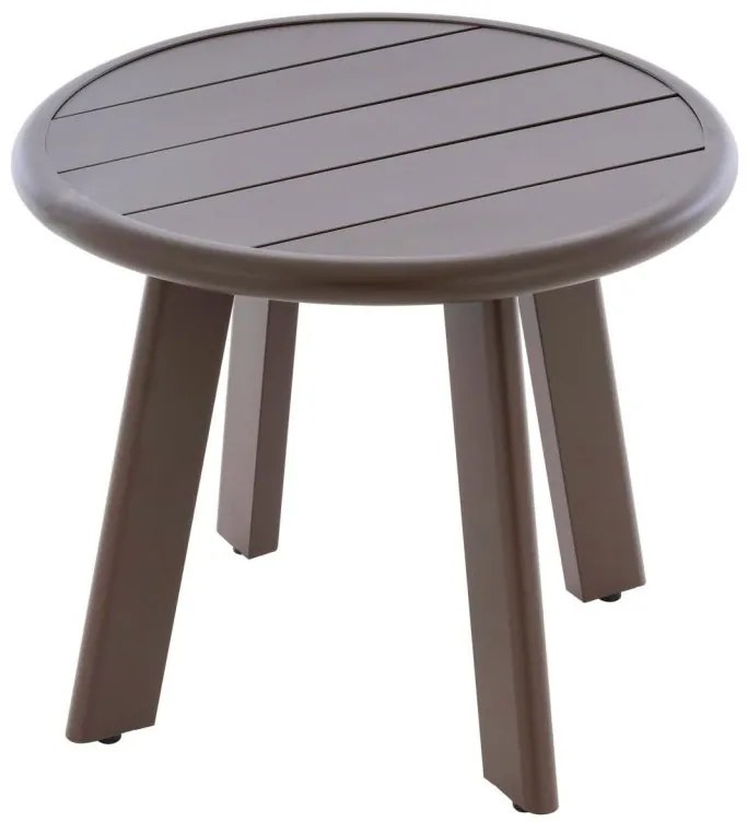 Garthen Kulatý hliníkový stolek, tmavě hnědý