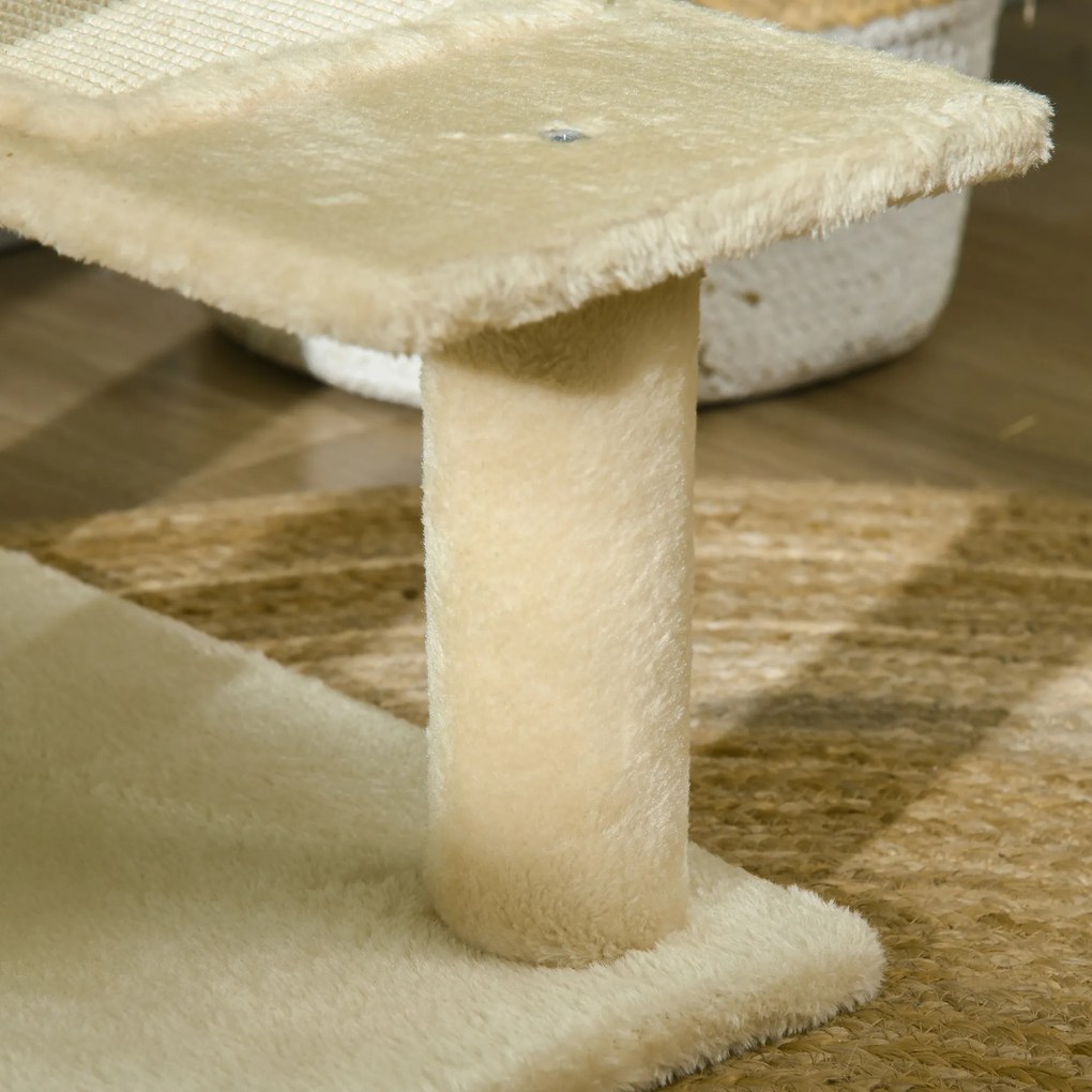 Škrabadlo PawHut stabilní do 10 kg Kočičí strom se sisalovými sloupky a schůdky pro domácí mazlíčky Béžová 50 x 50 x 100 cm pro milovníky koček | Aos…