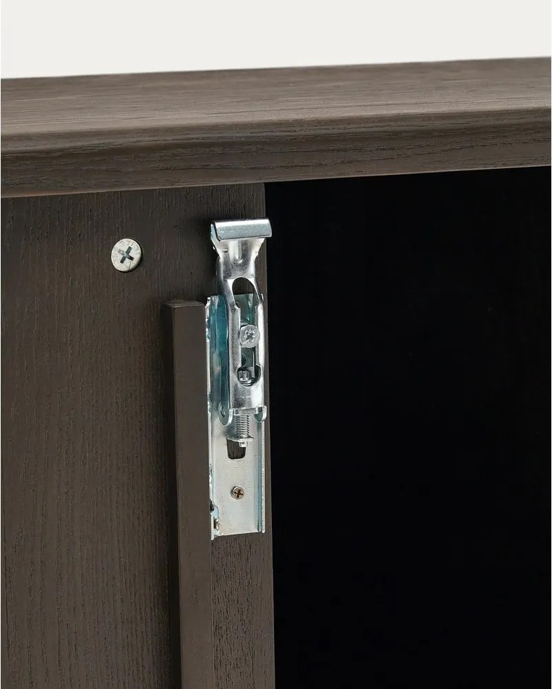 Tmavě hnědá závěsná skříňka pod umyvadlo v dekoru jasanu 90x40 cm Mailen – Kave Home