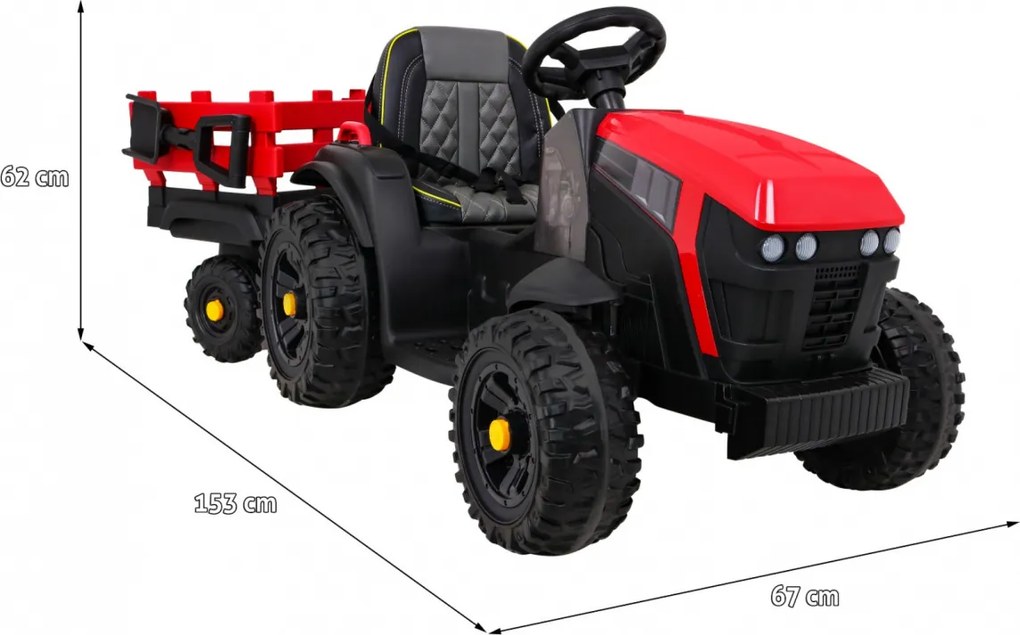 Ramiz Titánový traktor s přívěsem červený