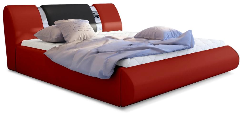 Manželská postel 160 cm Fabio (červená + černá) (s roštem a úl. prostorem). 1041662