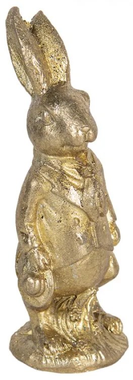 Zlatá dekorace králík ve fraku – 4x4x11 cm