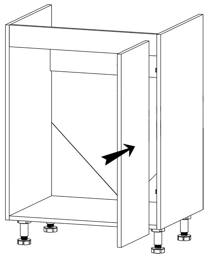 ASPEN gr | dolní skříňka D60Z | PRAVÁ | šedá lesk