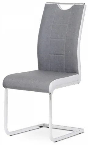 Jídelní židle šedá s bílými boky chrom DCL-410 GREY2