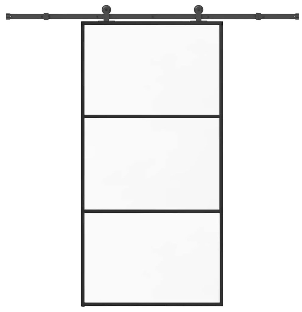 Posuvné dveře s kováním 102x205 cm ESG sklo a hliník 3332808