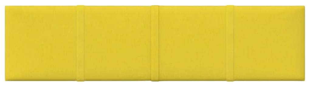 Nástěnné panely 12 ks světle žluté 60x15 cm textil 1,08 m²