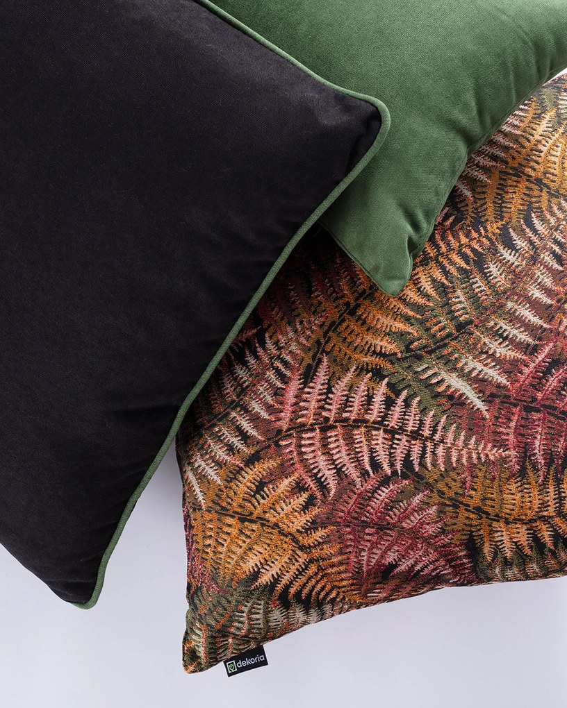 Sada 3 dekoračních polštářů Fern Flower maroon II