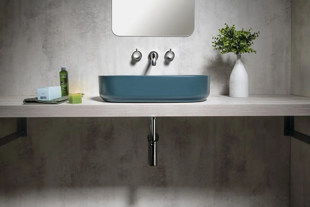 Isvea Sapho INFINITY OVAL 55 x 36 cm 10NF65055-2P umyvadlo na desku zelená petrol