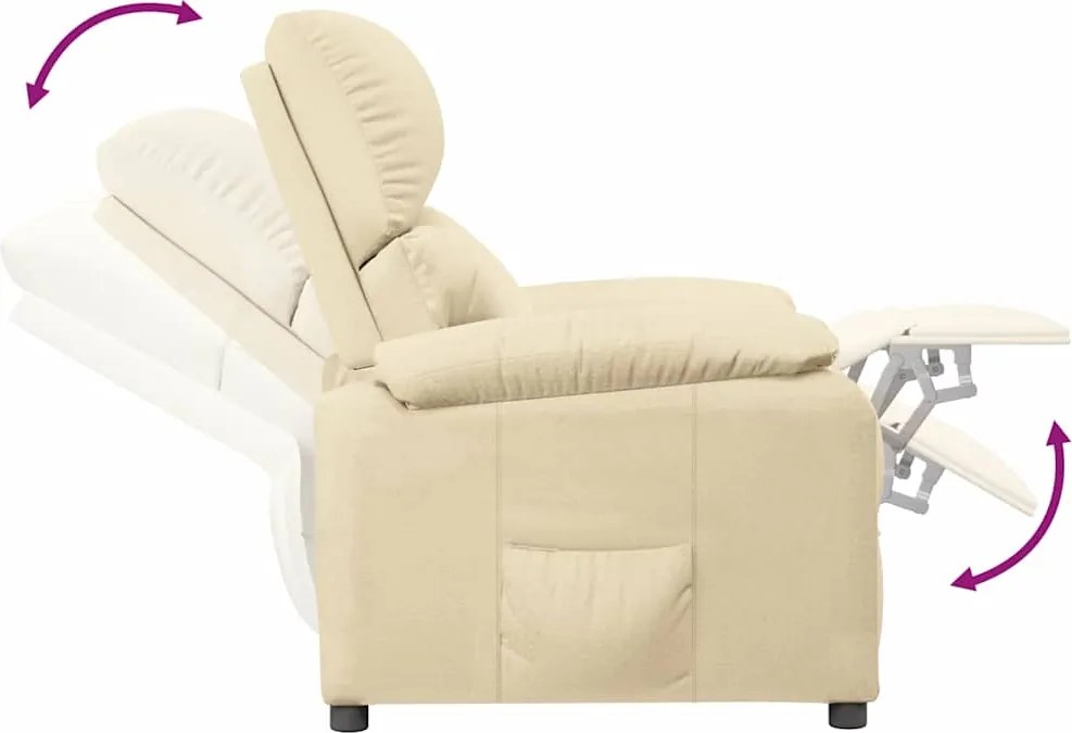 Polohovací křeslo krémové textil 340176