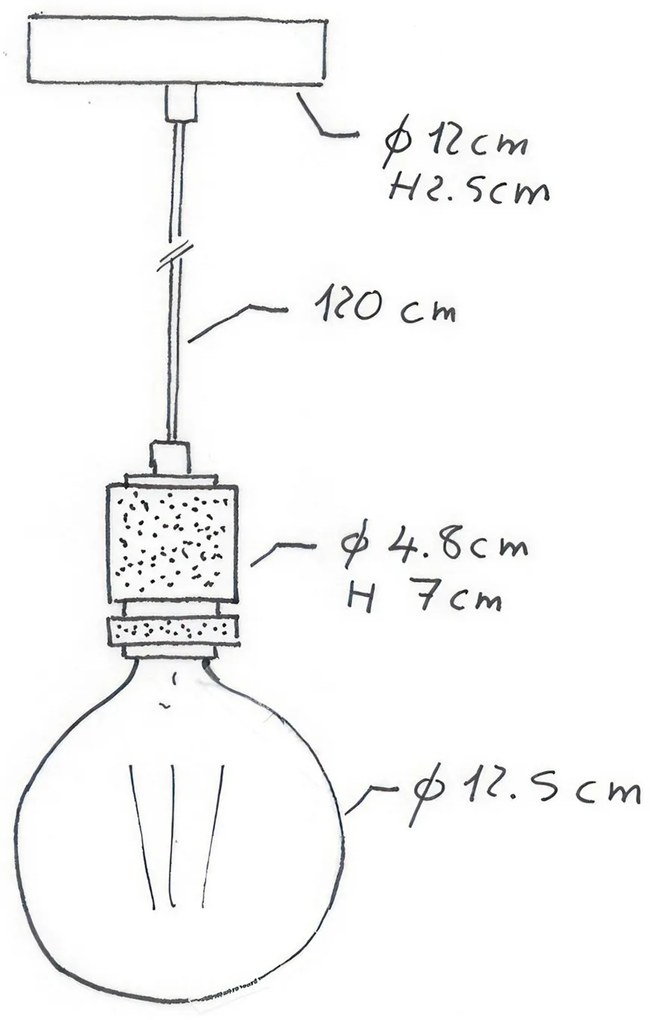 creative cables Závěsné svítidlo s textilním kabelem a vroubkovanou hliníkovou objímkou pro stínidlo Barva: Matný chrom
