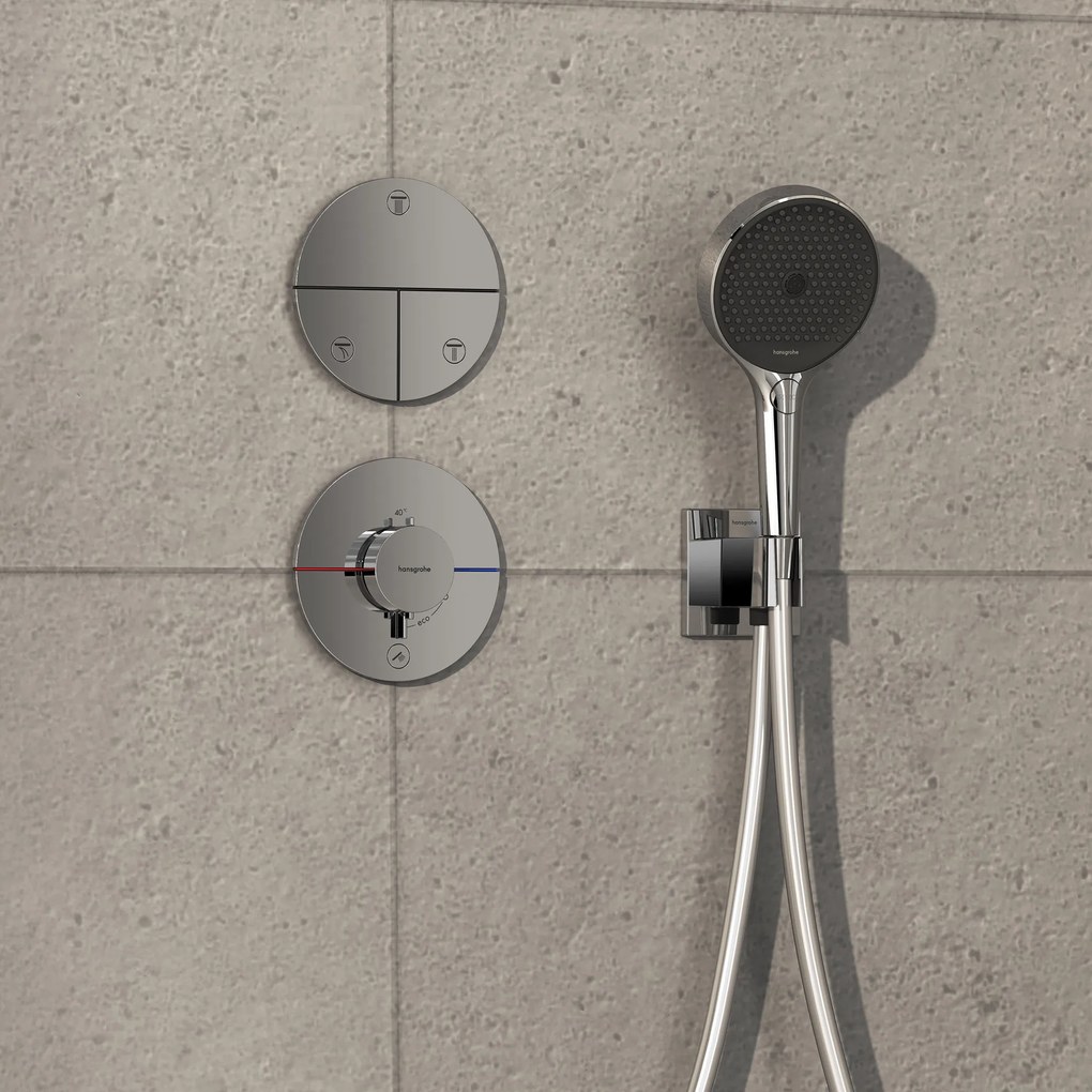 Hansgrohe ShowerSelect Comfort S, termostat pod omítku pro 1 spotřebič a další výtok, chromová, HAN-15562000