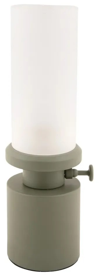 Khaki LED stmívatelná stolní lampa s kovovým stínidlem/se skleněným stínidlem (výška 29,5 cm) Camp – Leitmotiv