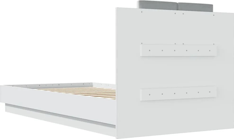 Rám postele s čelem bílý 75 x 190 cm kompozitní dřevo 3209975
