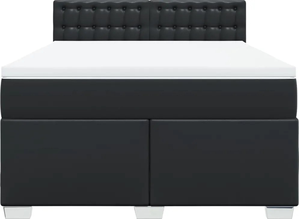 Box spring postel s matrací černá 140x200 cm umělá kůže 3288424